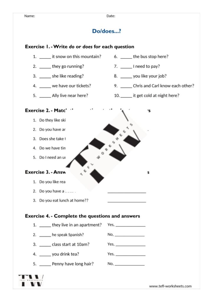 present simple questions - tefl-worksheets.com present simple questions - tefl-worksheets.com